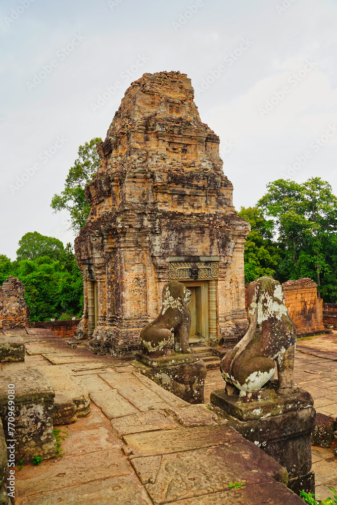 East Mebon - 10th century classical Khmer pyramid temple complex built ...