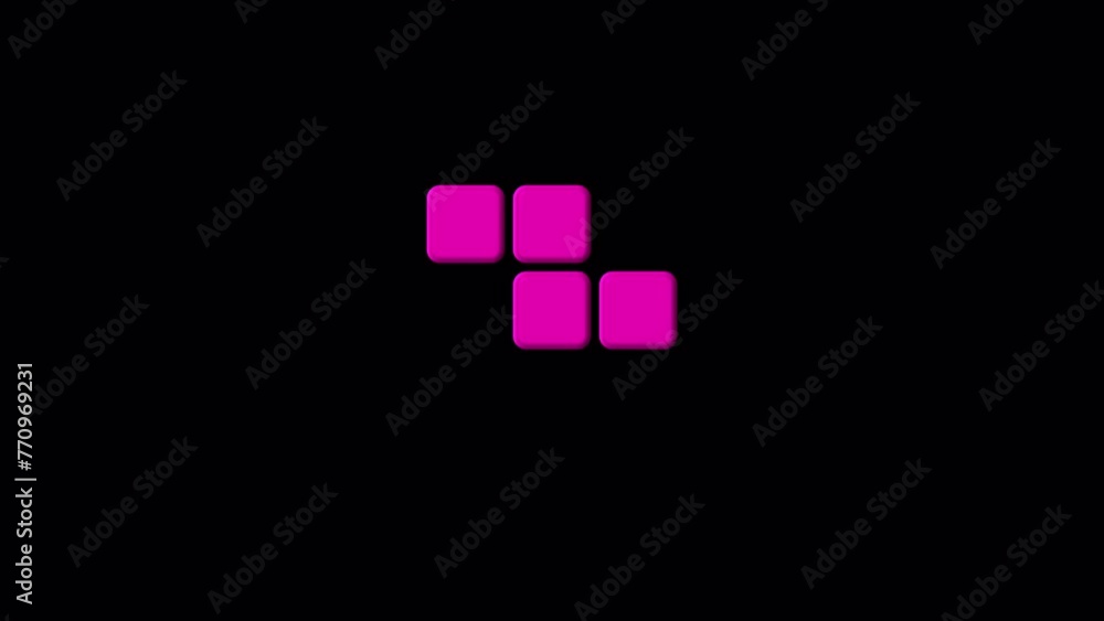 4K Animation - loading square icon on transparent background. Looped ...