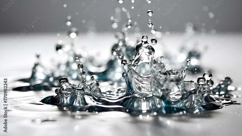 "A high-speed photograph capturing a liquid splash of water isolated ...