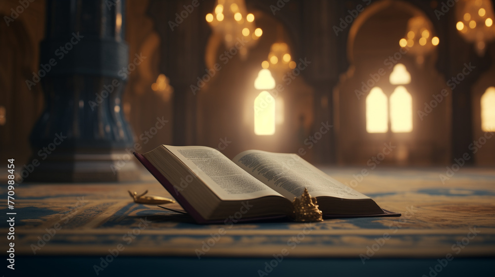 Sacred Scripture,Illuminated Pages of the Quran,Divine Guidance,Quranic Verses in Elegant Script ...