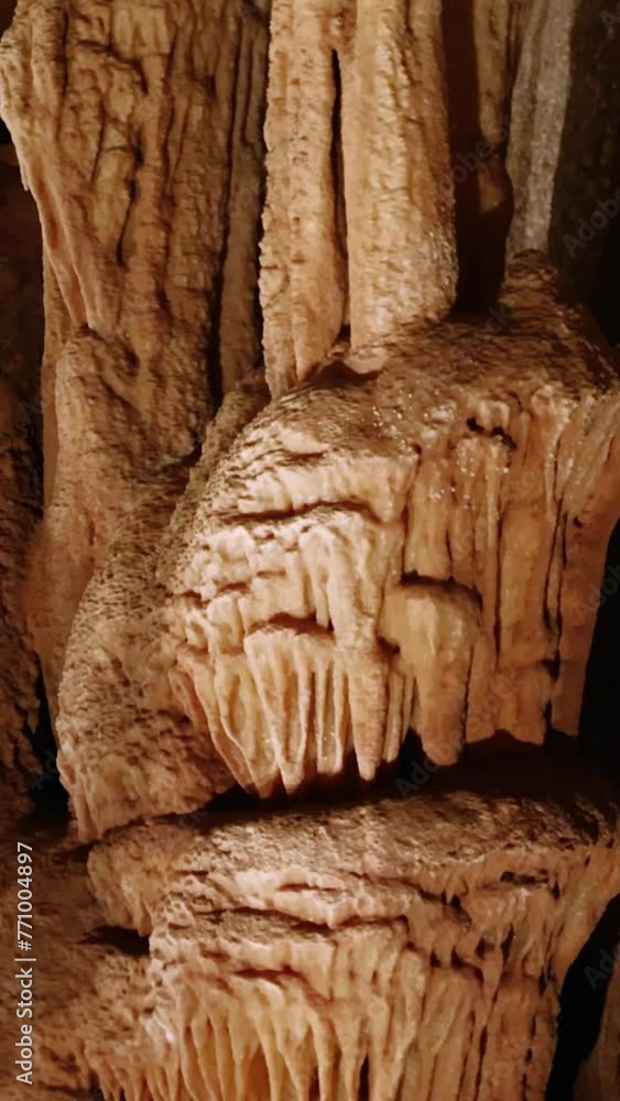 Explore underground cave, vibrant stalagmite formations. Unique cave ...