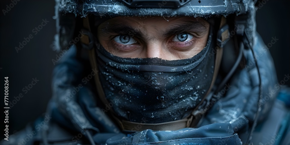 SWAT officer in full tactical gear on duty. Concept Law Enforcement ...