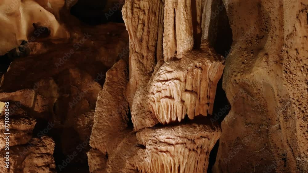Explore underground cave, vibrant stalagmite formations. Unique cave ...