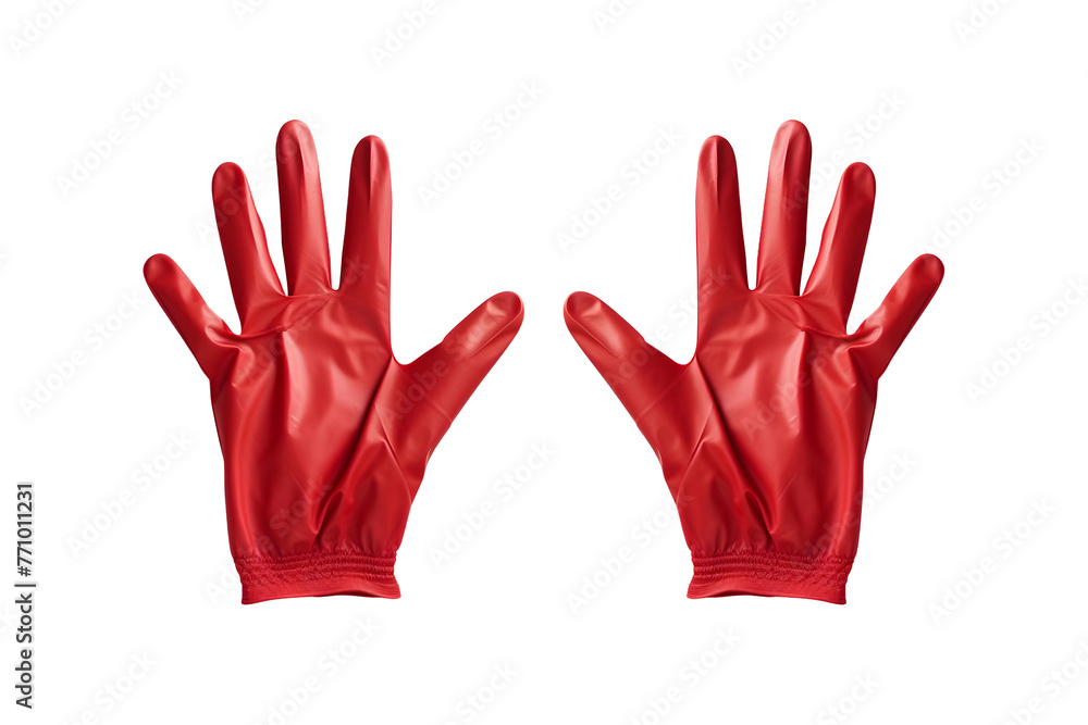 Red Hand-Glove isolated on transparent background, PNG Cutout Stock ...