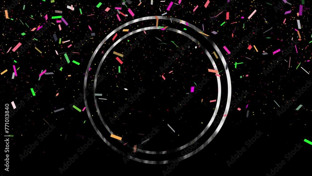 Celebration Birthday Party Circle Frame With Confetti Background ...