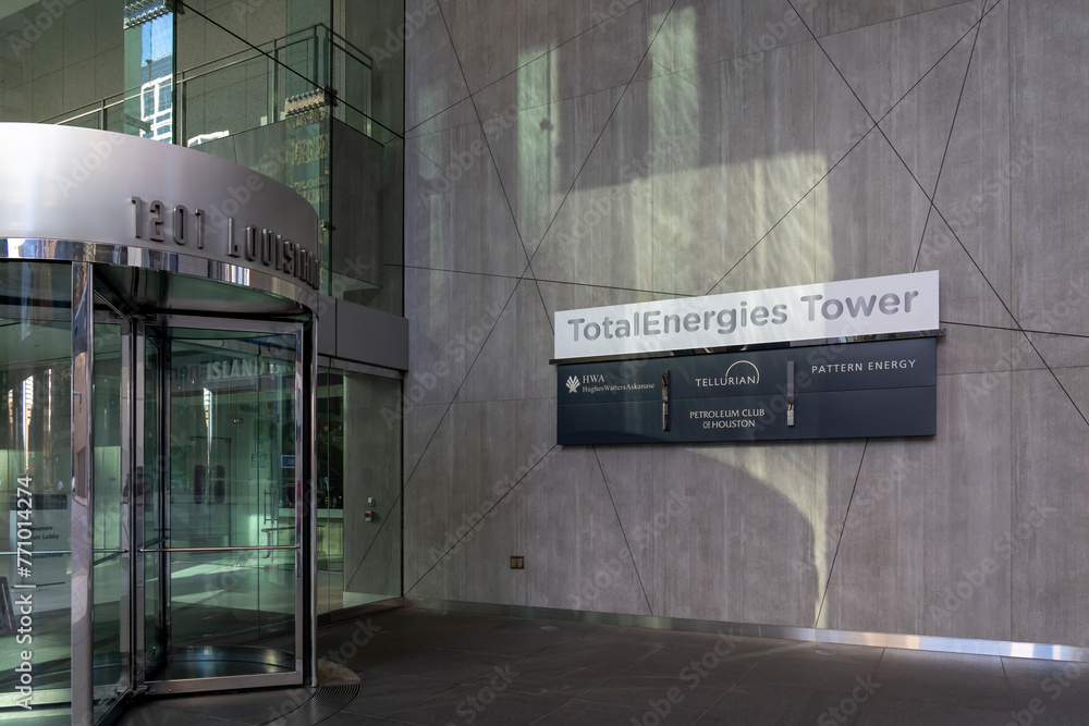 Houston, TX, USA - February 27, 2022: The directory sign at the ...