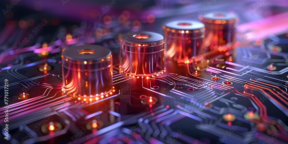 Quantum computing circuit diagram, highlighting qubit interactions and ...