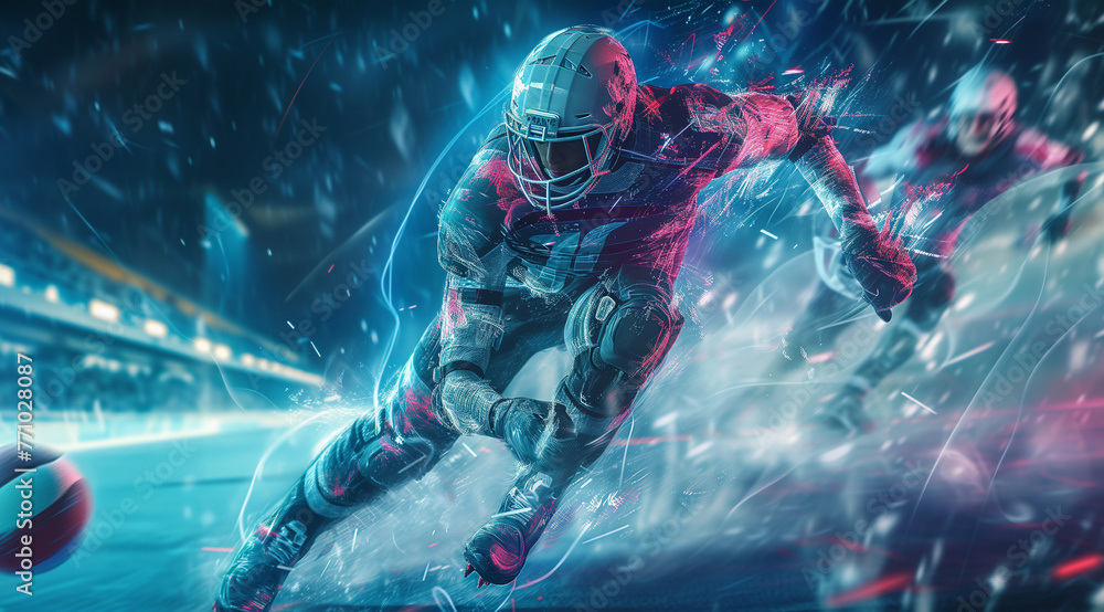 High-energy sports wallpaper concept design, ice punk sporty image with ...
