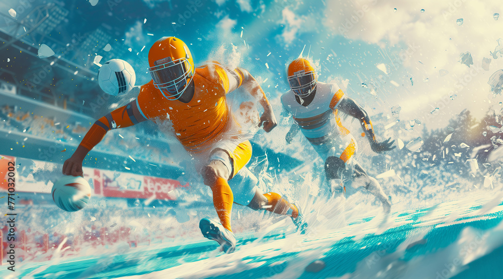 High-energy sports wallpaper concept design, ice punk sporty image with ...