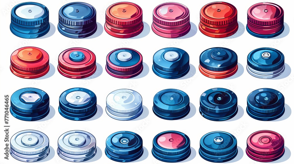 Round button coin batteries of various sizes and voltages, used in ...