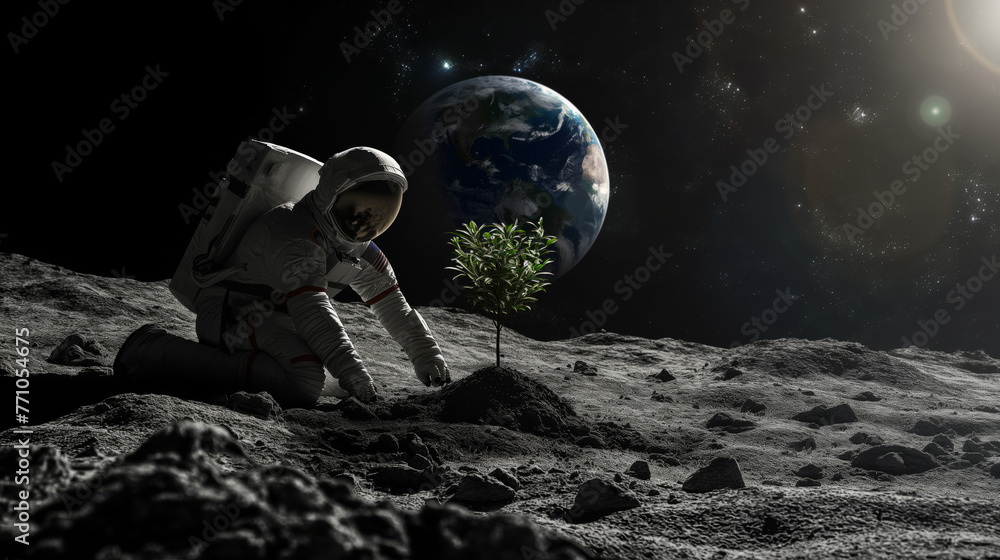 the moon - ship in space - Lunar Genesis: Planting Hope on the Moon ...