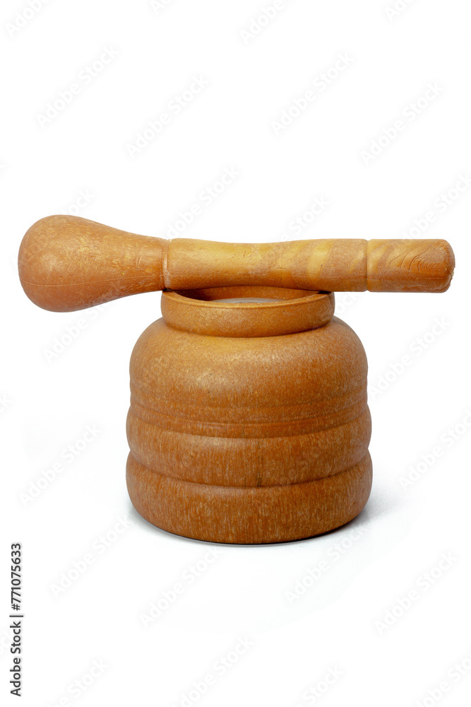 food grade plastic mortar and Pestle isolated on white background ...