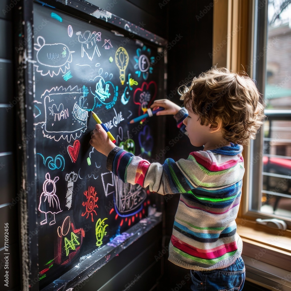 nstall interactive wall art like a chalkboard wall or a magnetic board ...