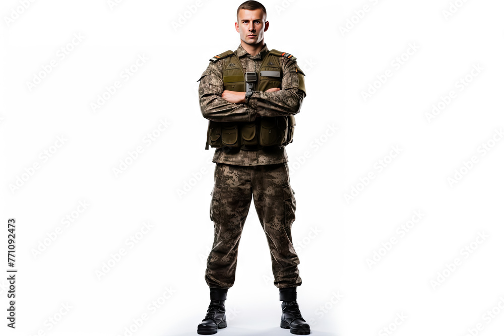 Military Man Standing Proud in Uniform Representing Strength and Honor ...