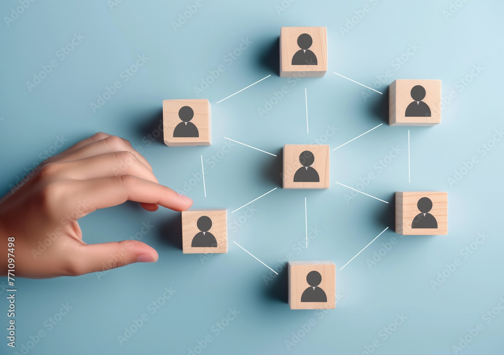 ภาพประกอบสต็อก Title: "Interconnected Human Network" Art Description: A ...