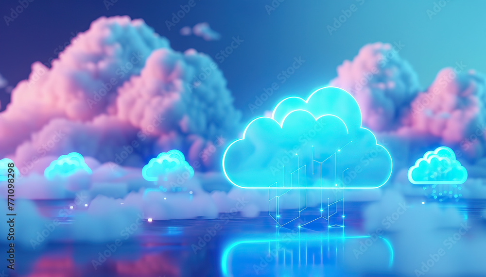 Cloud Migration Visual: Depict the move to cloud computing solutions ...