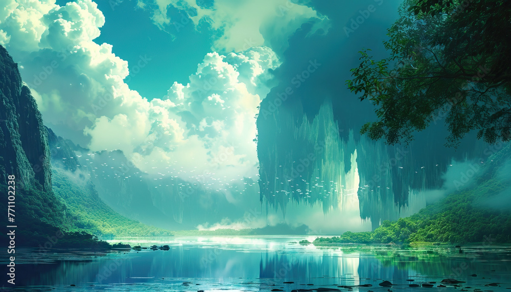 Cinematic Dreamscape: A surreal digital artwork blending reality and ...