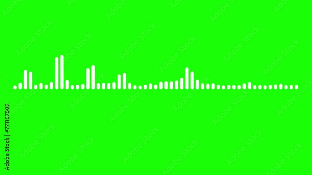 Sound Vibrations Animation, Audio Reaction Green Screen, White bars ...