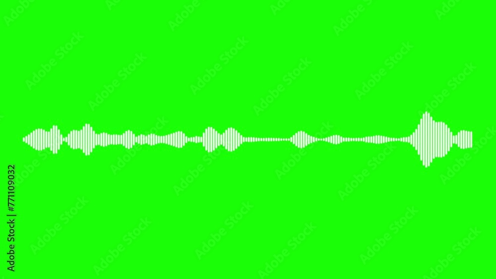 Sound Vibrations Animation, Audio Reaction Green Screen, White bars ...
