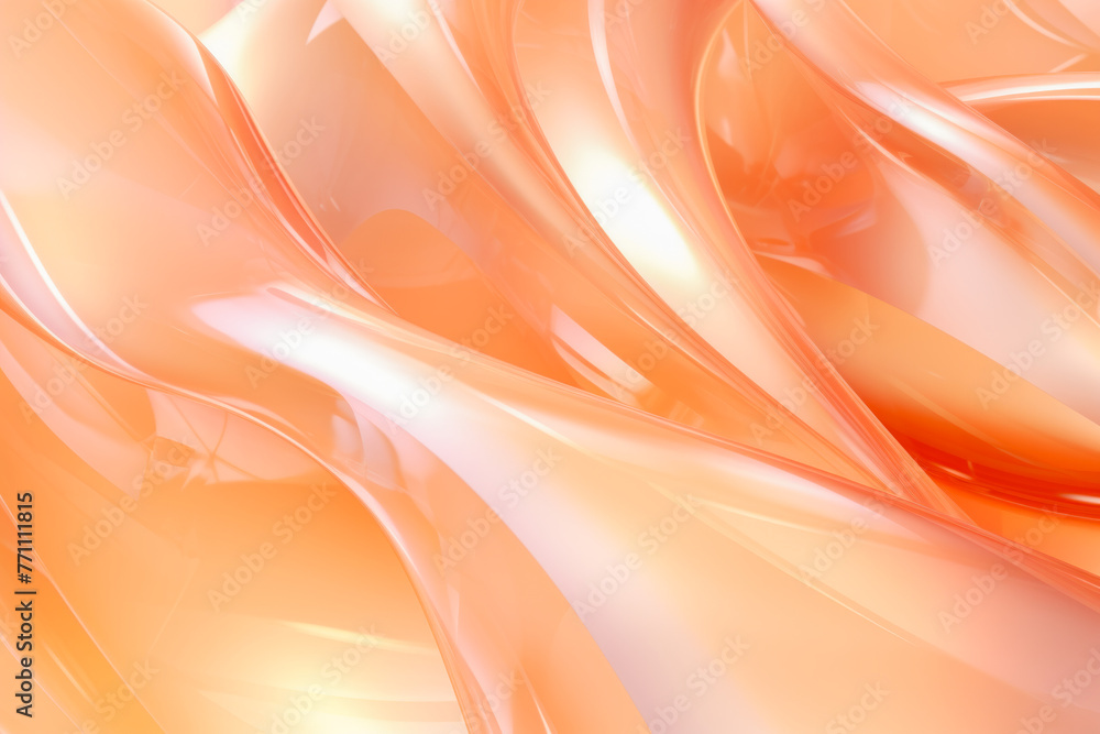 Abstract geometric peach fuzz background with glass spiral tubes, flow ...