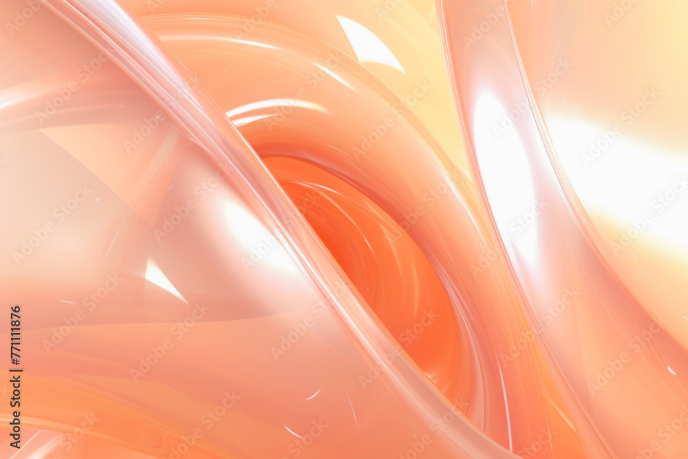 Abstract geometric peach fuzz background with glass spiral tubes, flow ...