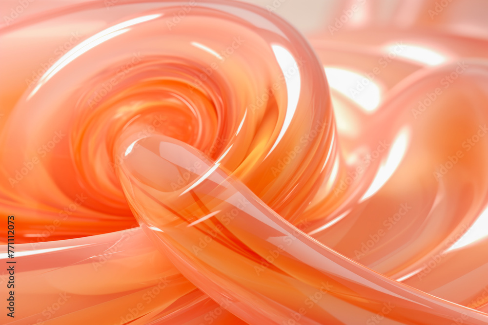 Abstract geometric peach fuzz background with glass spiral tubes, flow ...