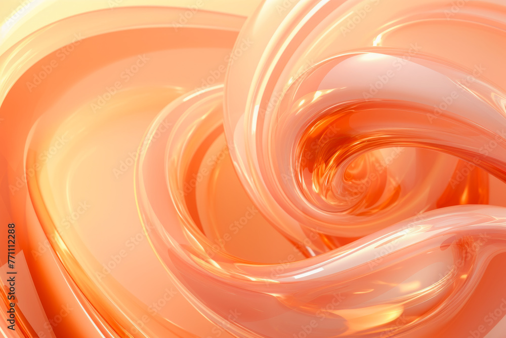 Abstract geometric peach fuzz background with glass spiral tubes, flow ...