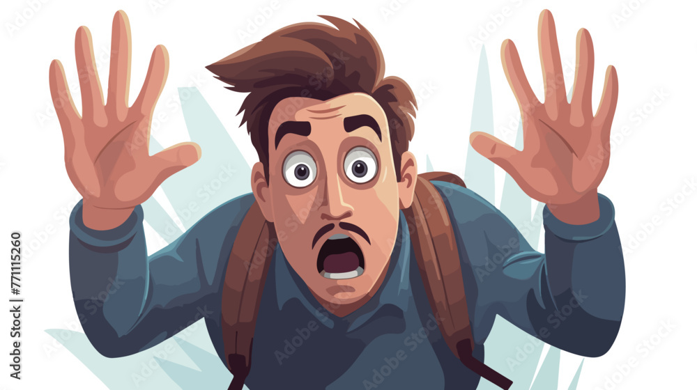 Cartoon frightened man flat cartoon vactor illustra Stock Vector ...