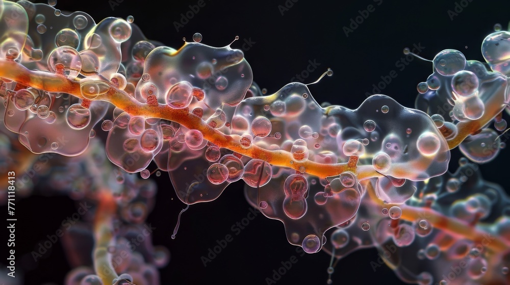 A closeup view of a section of medical tubing shows the presence of ...