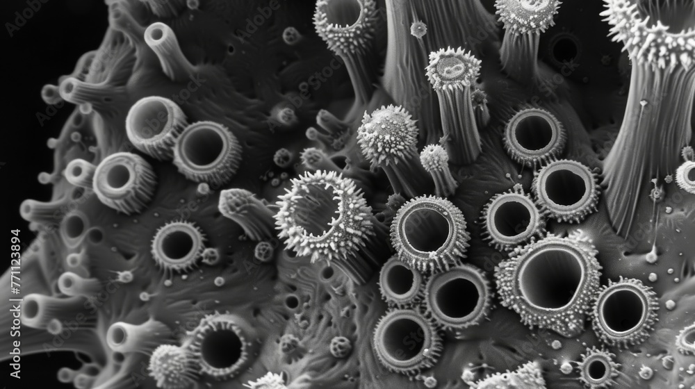 A scanning electron microscope image of a of centrioles small ...