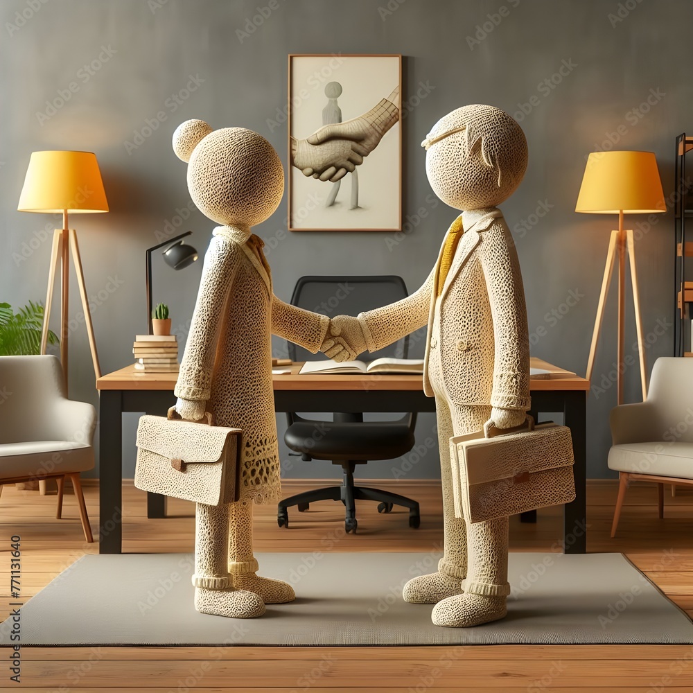 ai generated company business cooperation 3D realistic a businessman ...