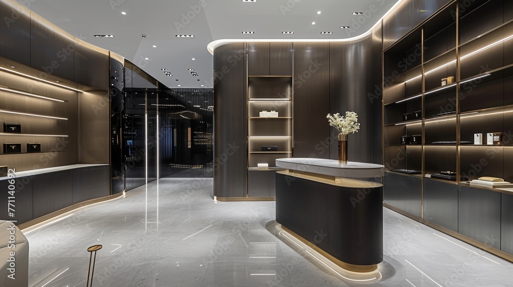Showcasing the sleek and sophisticated design of a luxury retail store ...