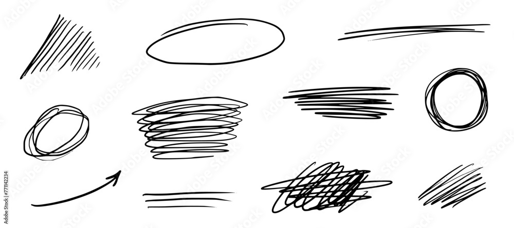Scratch pen line scribble pencil vector. Scratch texture, pen line ...