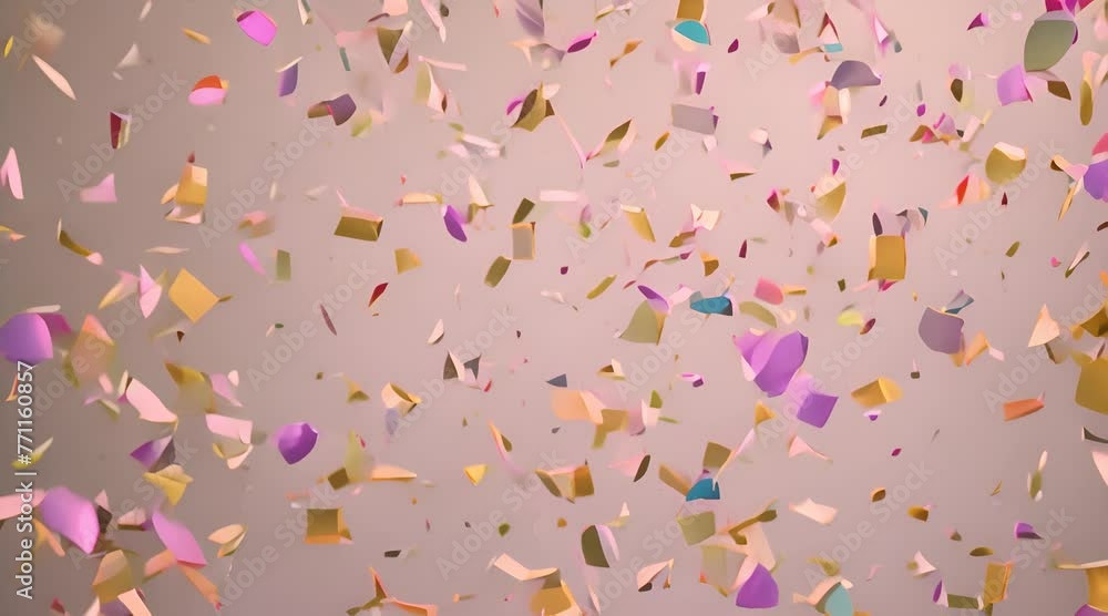 Confetti celebratory explosion with elements on a pastel colors and ...
