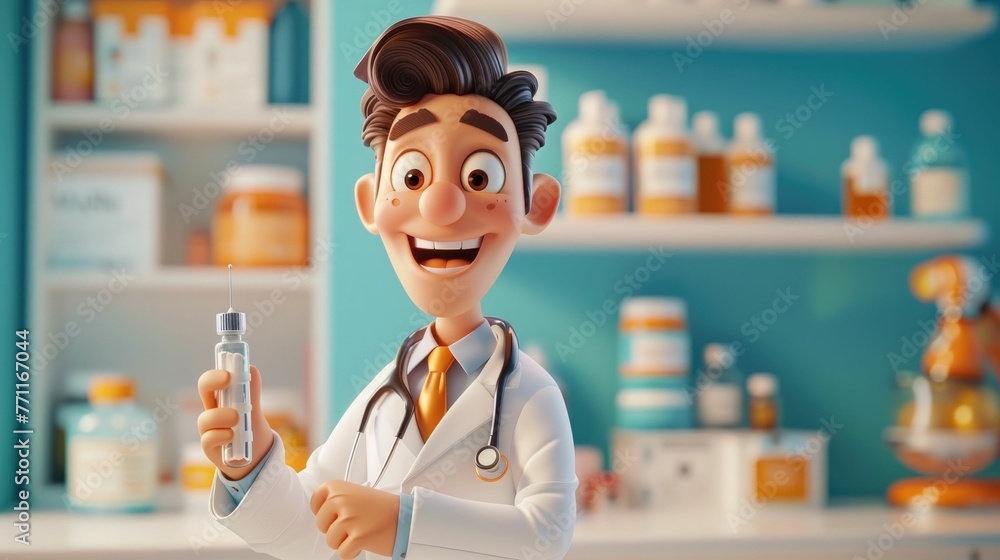 3D animated doctor explaining how to use an epinephrine injector ...