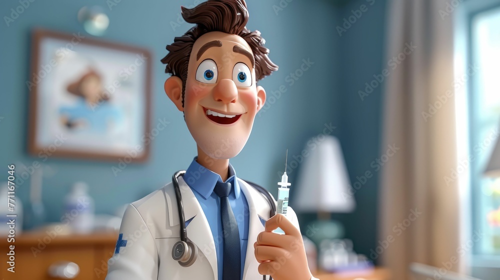 3D animated doctor explaining how to use an epinephrine injector ...