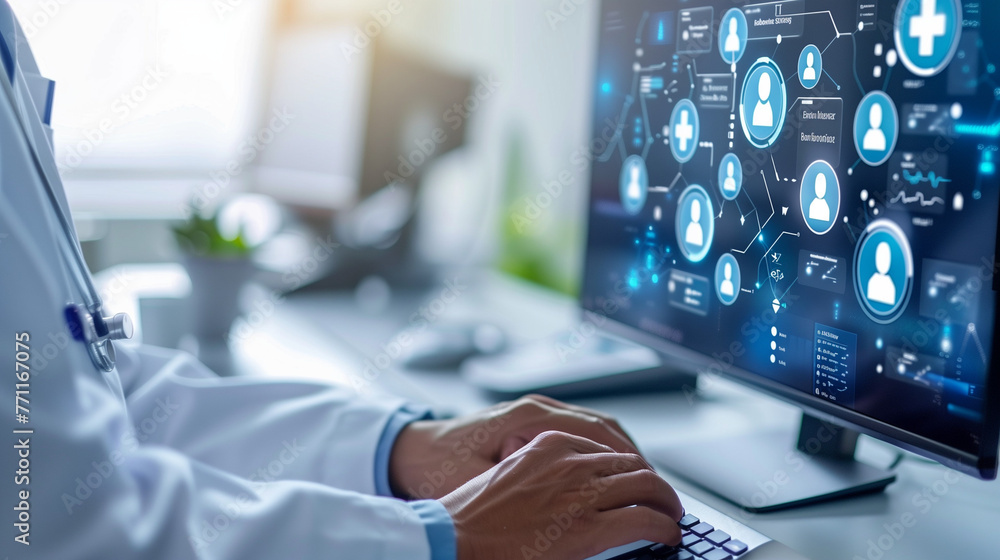 Medical technology and futuristic concept.Digital healthcare and ...