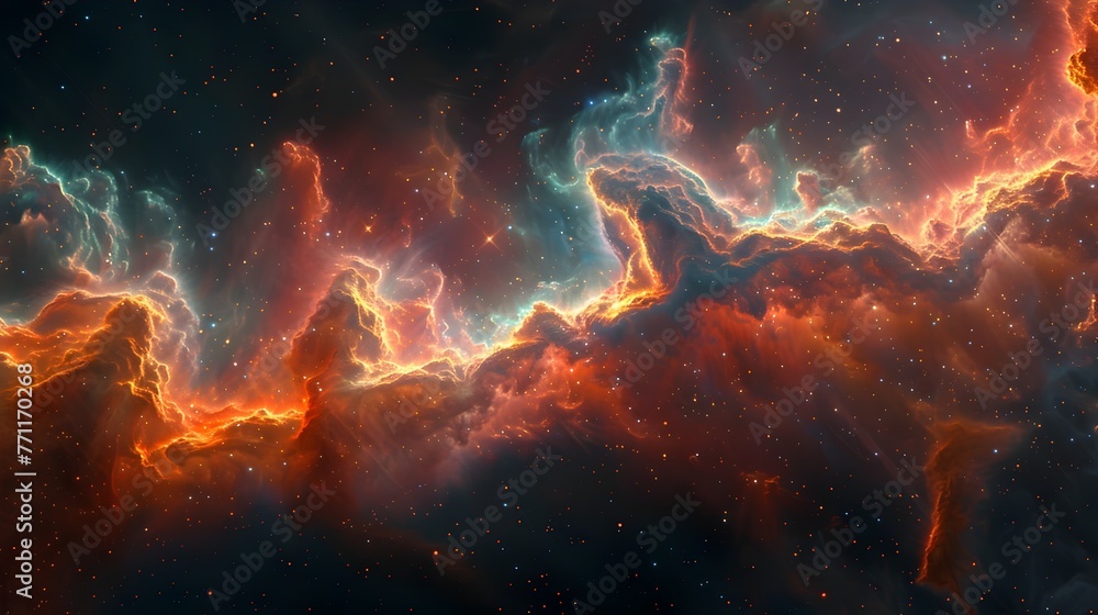 Vibrant Mosaic of Darkened Nebula Phantoms with Cool and Crisp Color ...