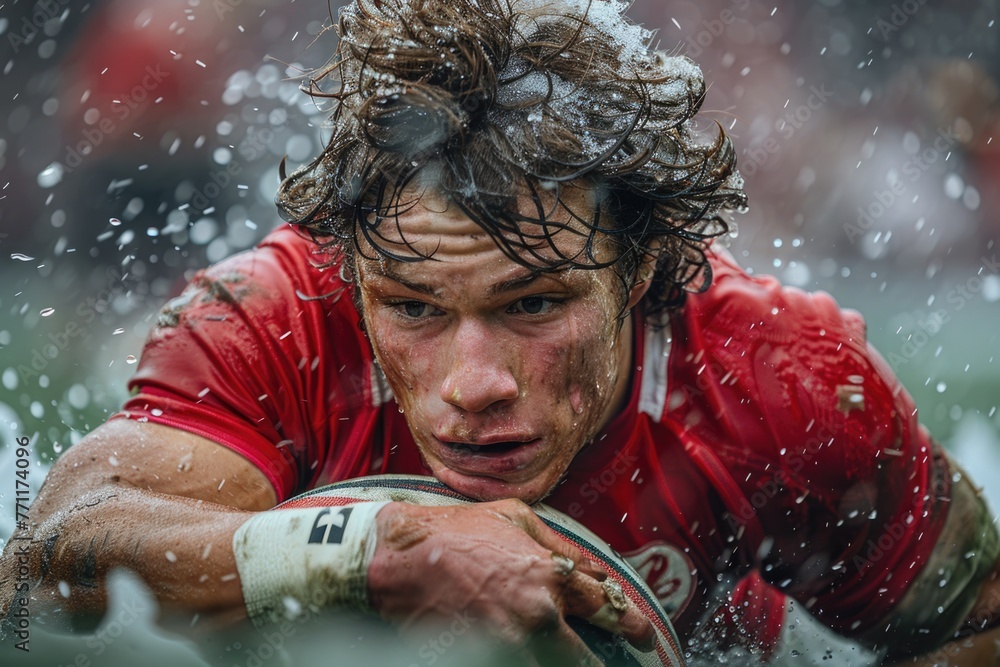 The game of rugby: test of endurance and strength, showcasing ...