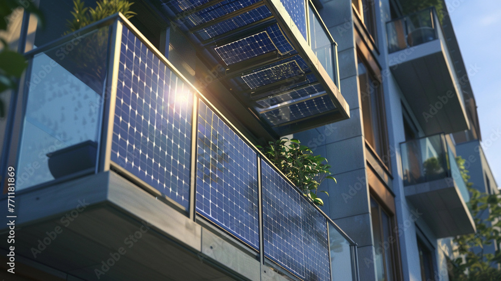 Balcony solar power station eco-friendly to use renewable energy. Solar ...