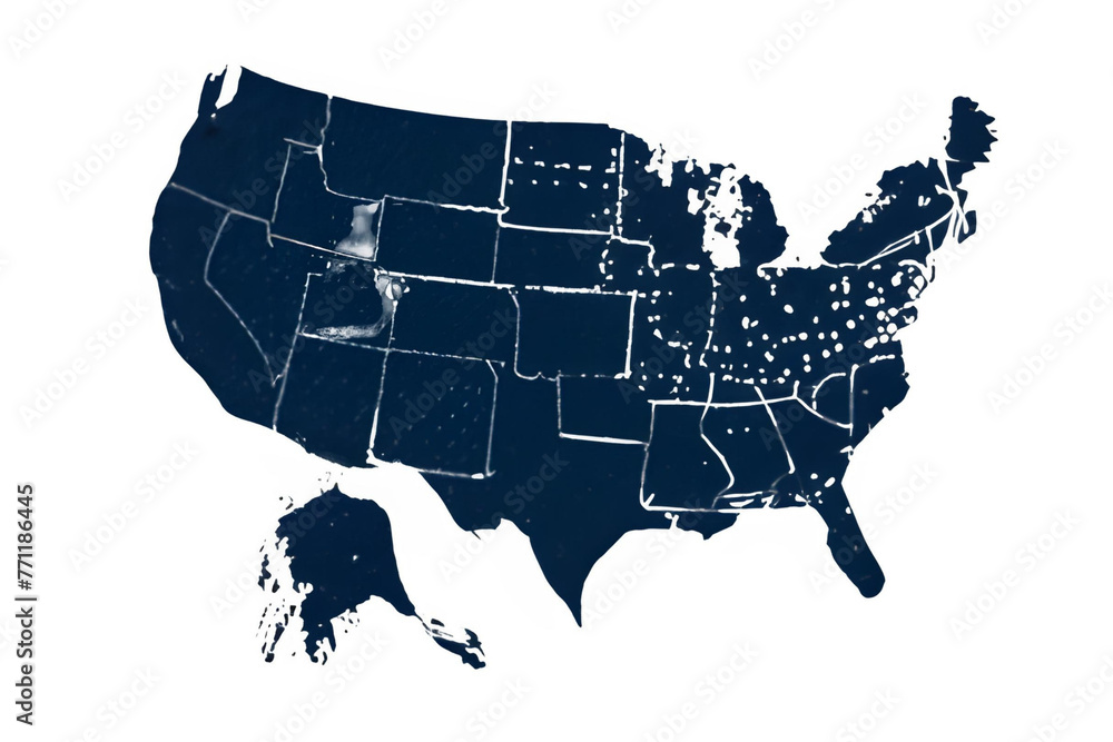 US map vector outline icon isolated on transparent background, high ...