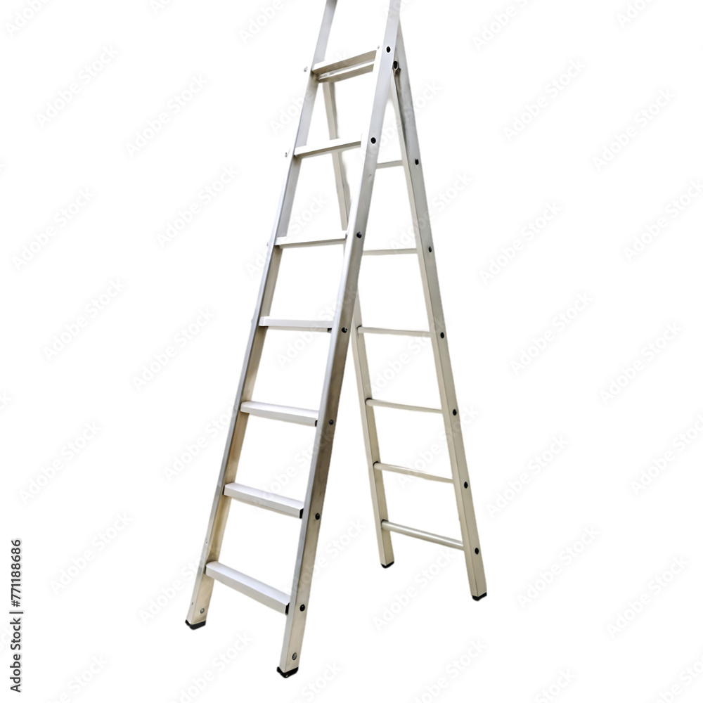 metal ladder in front and side view isolated on white background Stock ...