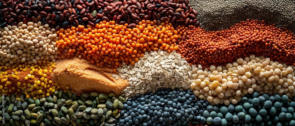 Seamless gut lining reinforced by legumes and whole grains Stock ...