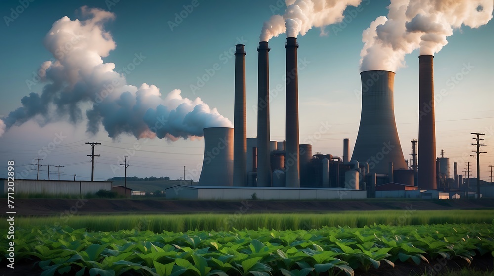 Decarbonization, featuring a vibrant green plant in the foreground with ...