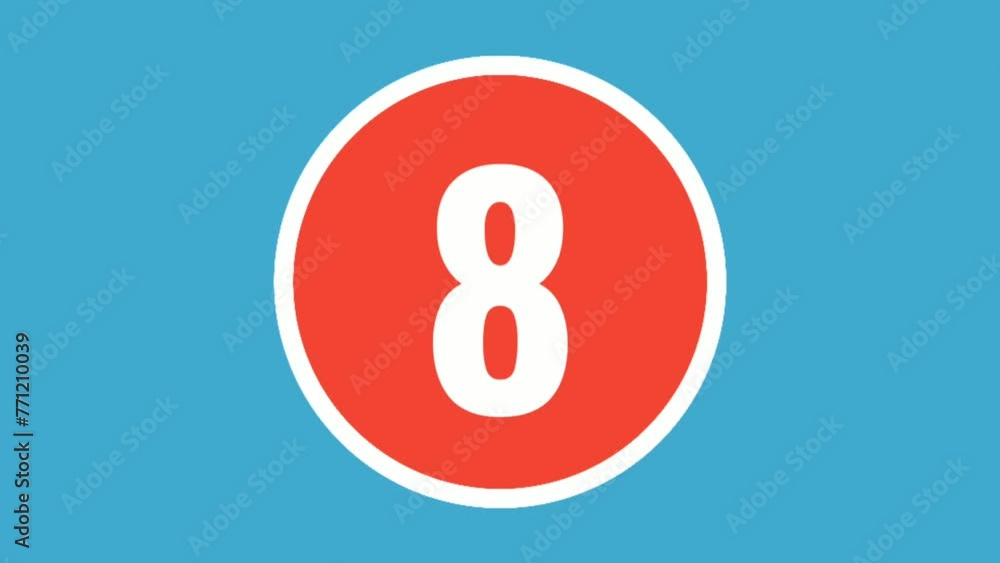 Countdown cartoon number 10 ten to 0 zero motion graphics animation in ...