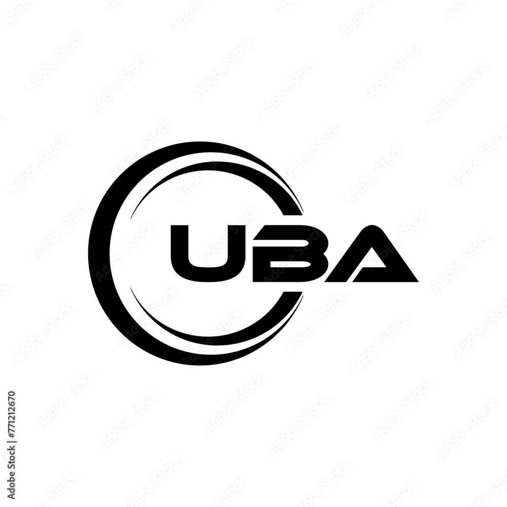 UBA letter logo design with white background in illustrator, cube logo ...