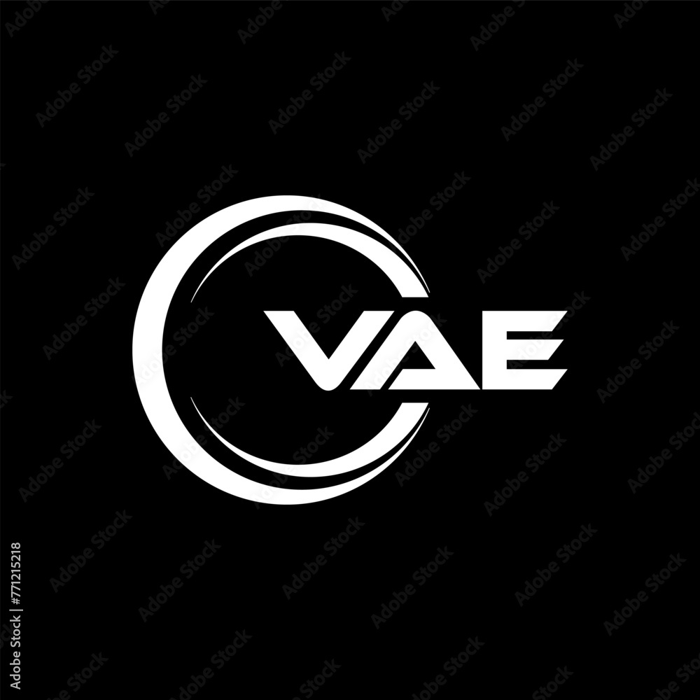 VAE letter logo design with black background in illustrator, cube logo ...