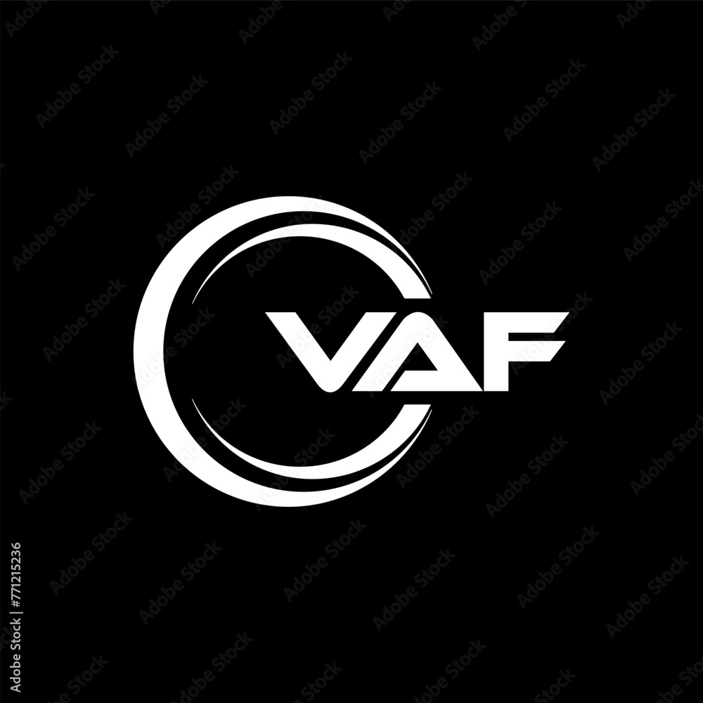 VAF letter logo design with black background in illustrator, cube logo ...