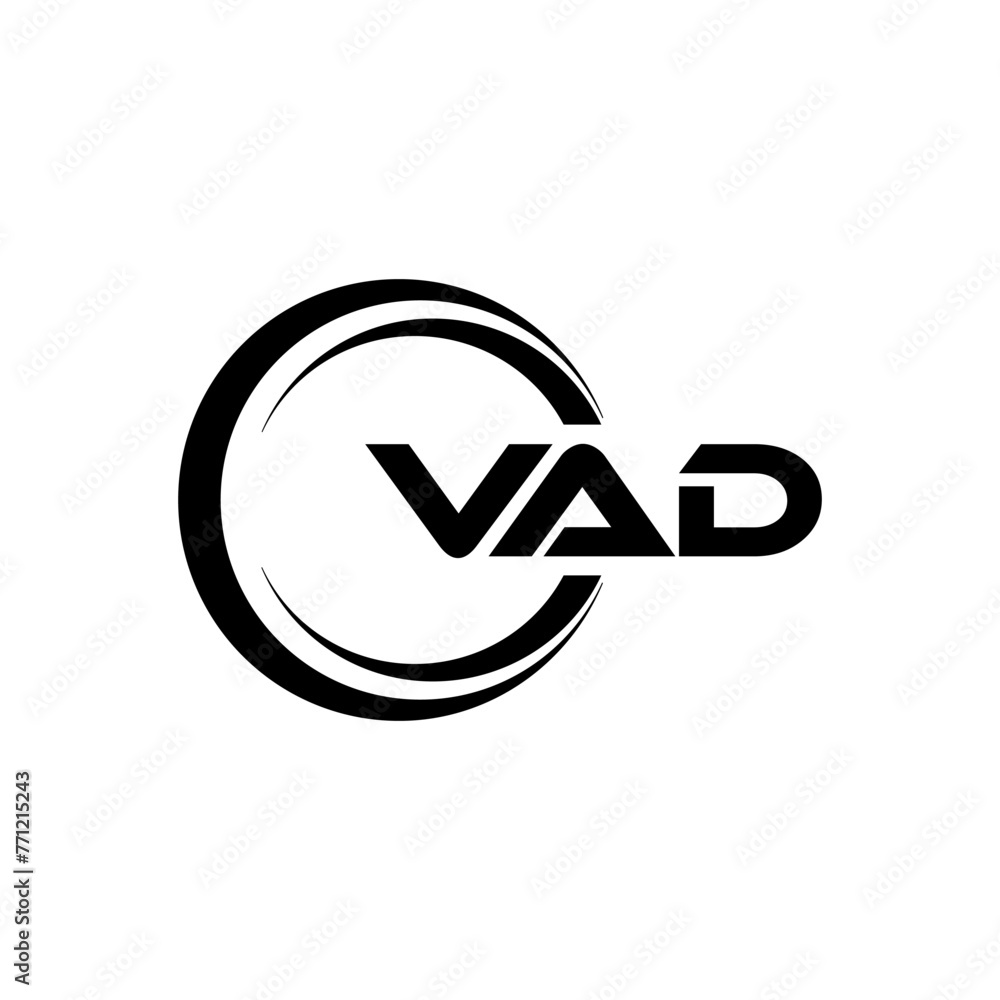 VAD letter logo design with white background in illustrator, cube logo ...