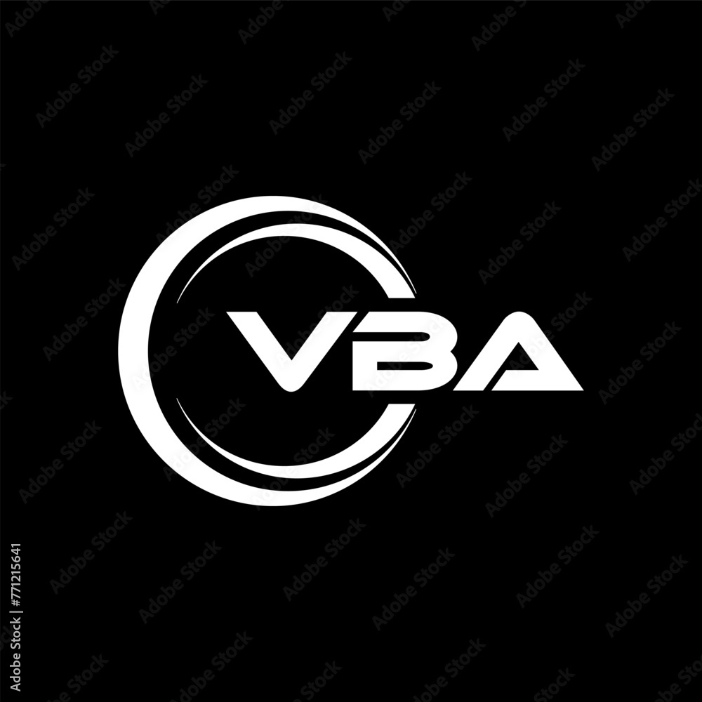 VBA letter logo design with black background in illustrator, cube logo ...